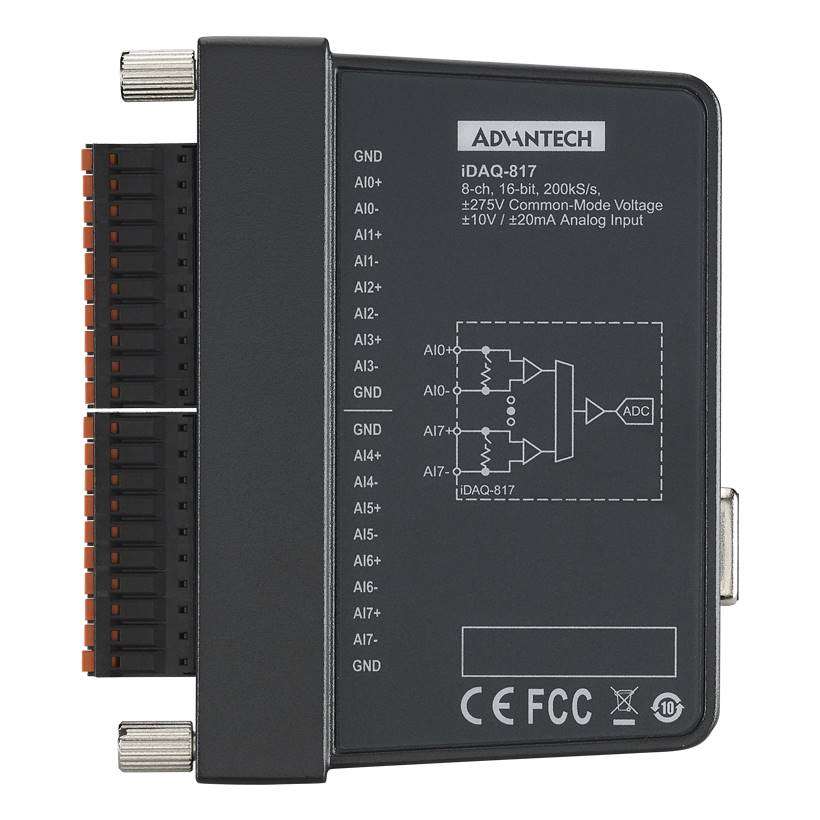 8-ch, 16-bit, 200kS/s, Analog Input iDAQ Module