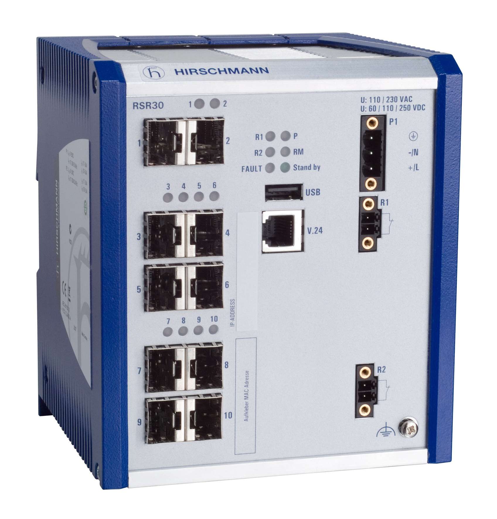 Захищені керовані комутатори на DIN-рейку HIRSCHMANN RSR для енергетики ...